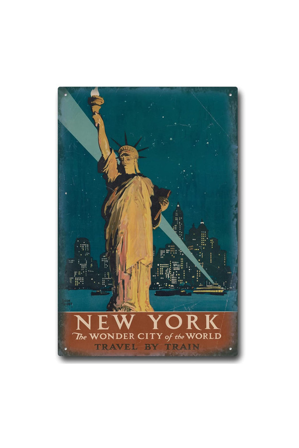 Choice Vintage Travel City of New York Metal Tin Signs Statue of ...