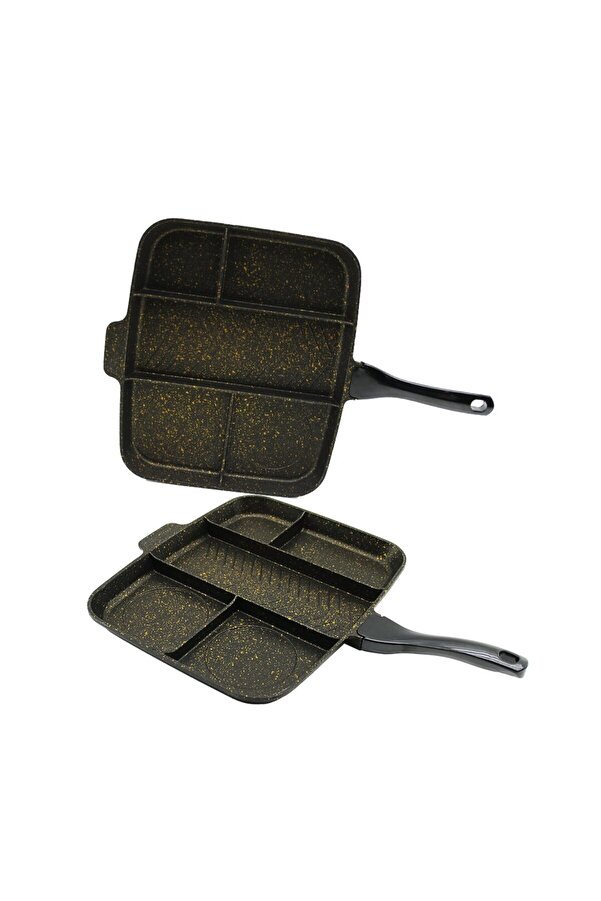 BOL ÇEŞİT BURADA 5 Compartment Cast Iron Camping Pan - 4767 - Trendyol