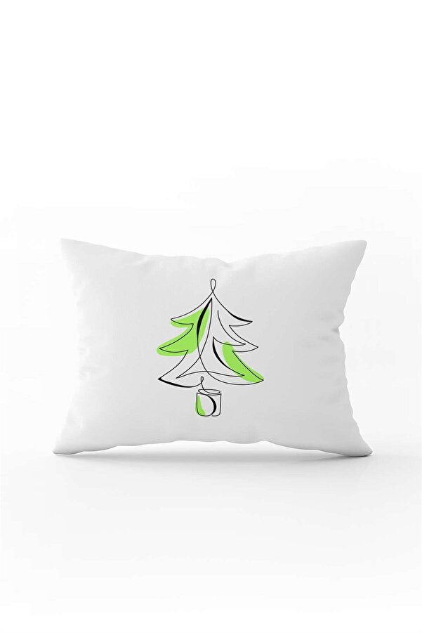 Cango Home Калъфка за възглавница с дигитален печат в бяло и синьо с новогодишна тематика Cgh848 ...