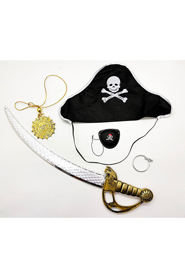 BilfolD Captain Pirate 5-Piece Costume Set - Hat, Sword Eye Patch ...