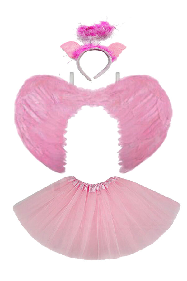 SKY TOPTAN Pink Angel Costume - Lighted Skirt, 3-Piece Set, S Length ...