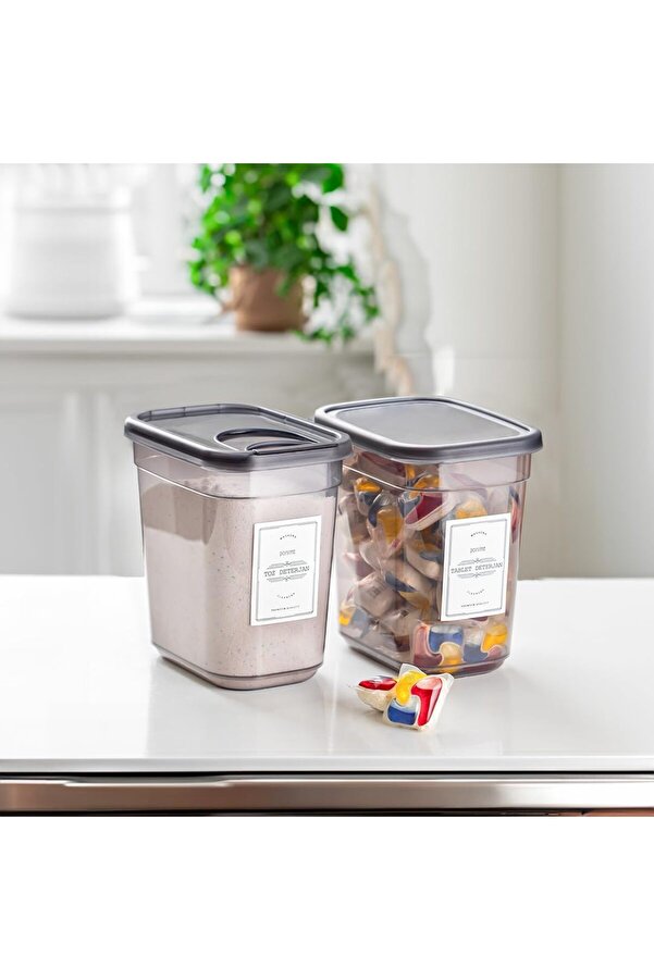 STOREMAX 1029 Model Detergent Box with 2 Labels and Sliding Lid - 2 Lt ...