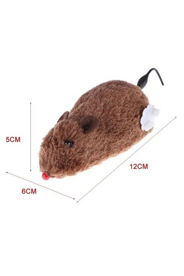 Premium Buffer® Wind-Up Cat Training Toy Furry Plush Mouse Catch ...