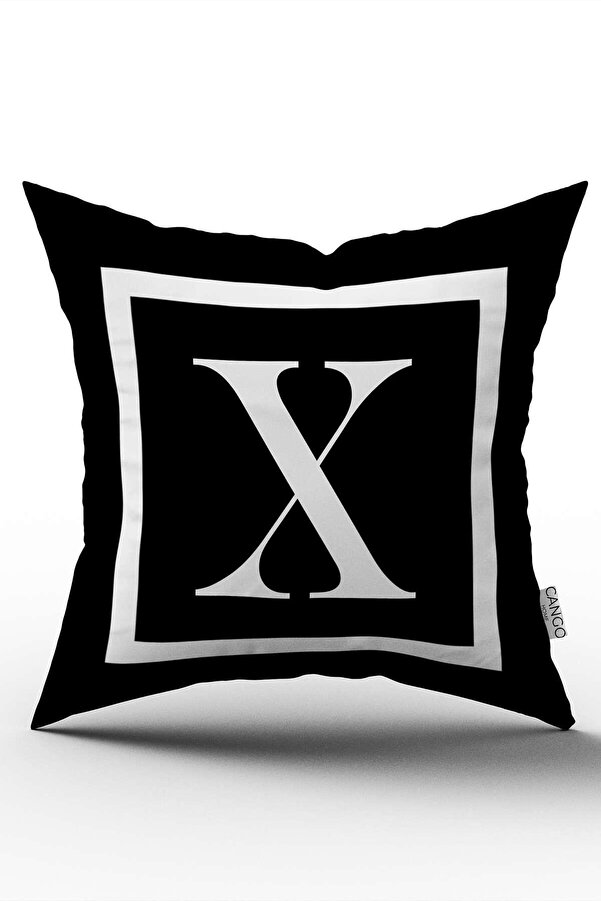 Cango Home Калъфка за възглавница с буква X - 43x43 см- Trendyol