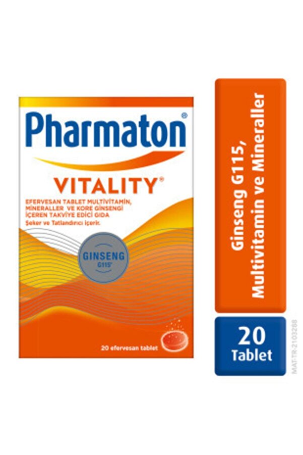 Pharmaton Vitality Effervescent 20 Tablets - Ginseng G115 ...