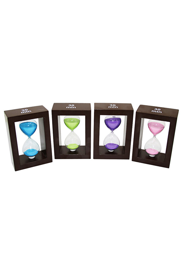 Lokal Marketing Rectangular 30 Dk Single Glass Hourglass with Wooden ...