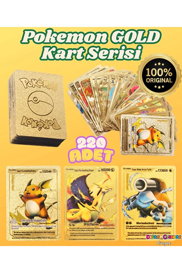 Doğan Oyuncak Dünyası Pokemon Gold Series Pack of 220 Cards - Playing ...
