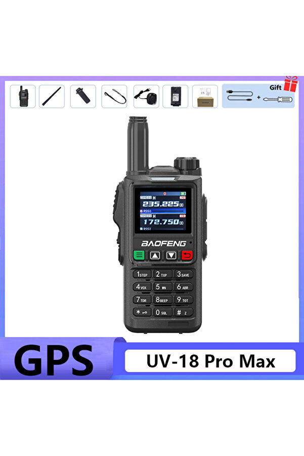 BAOFENG UV 18 PRO MAX GPS Walkie Talkie AM FM Six-Band Wireless Copy Frequency Long Range High ...