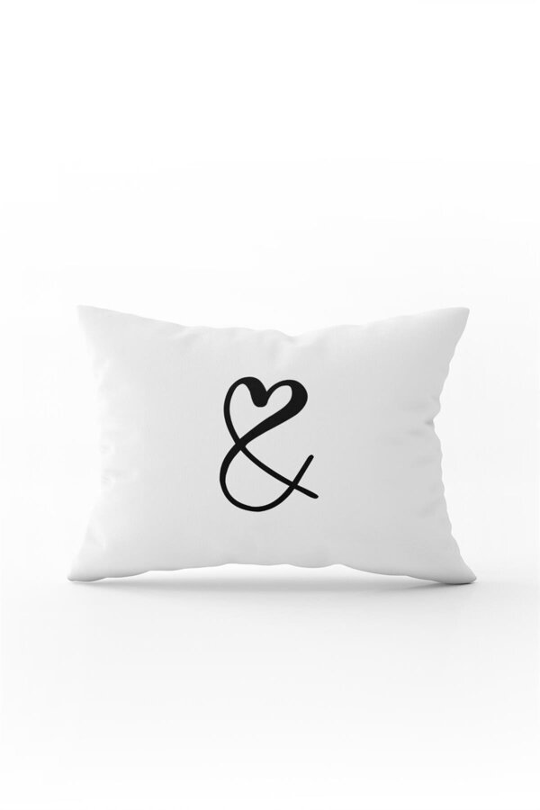 Cango Home Двустранна калъфка за възглавница 35x50, бяла, черна и с дигитален печат на надпис ...