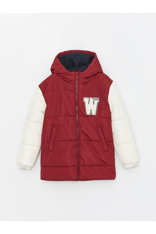 LC Waikiki Lcw Kids Claret Red Hooded Boy's Puffer Jacket- Trendyol