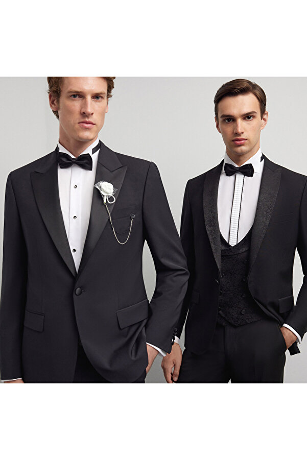 Interview Happy Carlo Black Smoking Vest and Bow Tie Set - Size 56 ...