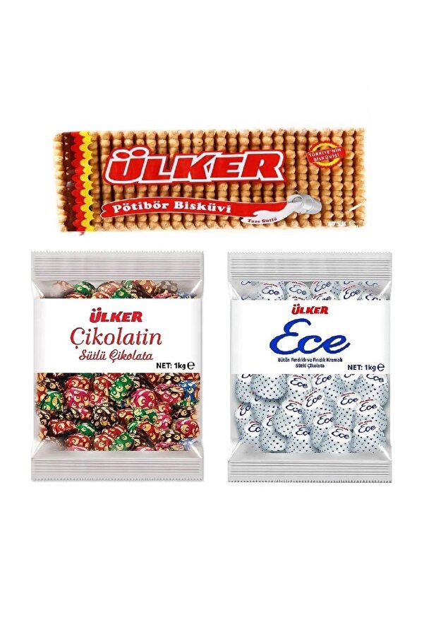 Ülker Potibor Biscuit 175 Gr and Ülker Ece 1 kg + Ülker Chocolatin 1 kg ...