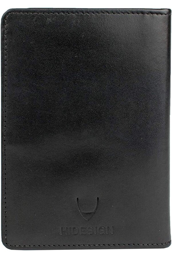 Hidesign Passport Wallet for Men - Black Leather, Slim Travel Organizer ...
