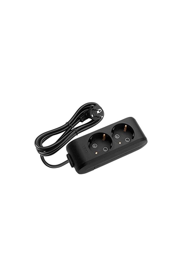 VİKO 1m Wired Black Group Socket Double Grounded Child Protection ...