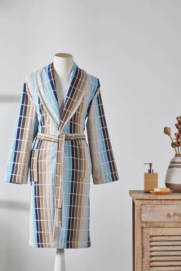 Özdilek Hawaii Line Velvet Shawl Collar Bathrobe - Trendyol