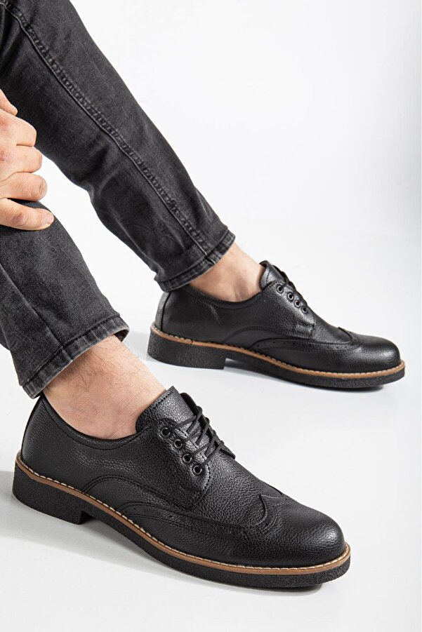 MY GROSS SHOES Мъжки черни ежедневни обувки - 4 сезона- Trendyol