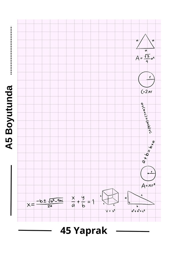 Ez&Tu Stıcker A5 Diary Planner - Math and Geometry Themed Block Note Paper and to Do List - Trendyol