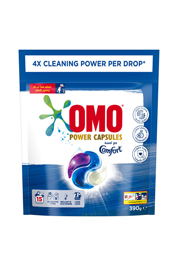 Omo 3-in-1 Power Capsules, with Touch of Comfort, for 4x cleaning power ...