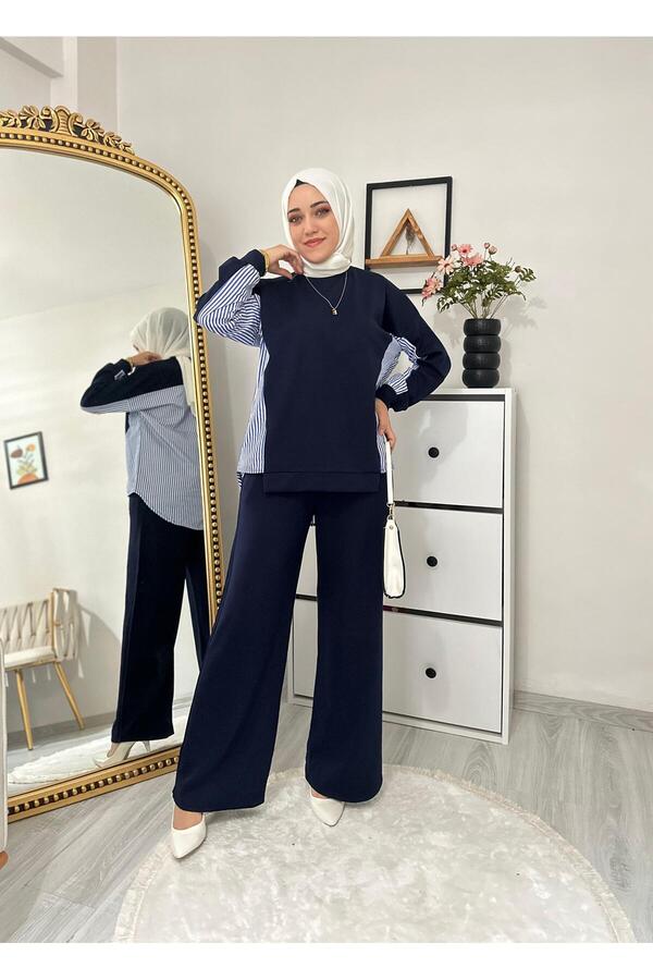 Moda Krash Sports Set - Striped Shirt and Combination Design- Trendyol