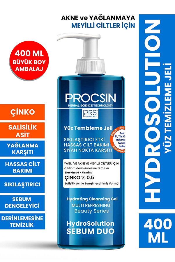 Procsin Hydrosolution Anti-Acne - Oil Balancing Gel, Facial Cleansing ...