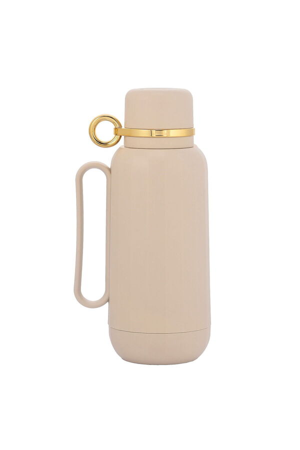 Alsaif Gallery Rahal Thermos, Light Beige And Gold, 1 Liter - Trendyol