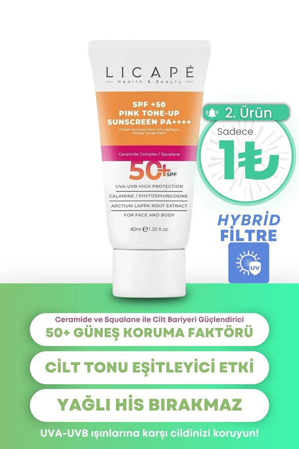 Licape Pink Sunscreen 40 ml - High Protection, Color Tone Equalizer ...