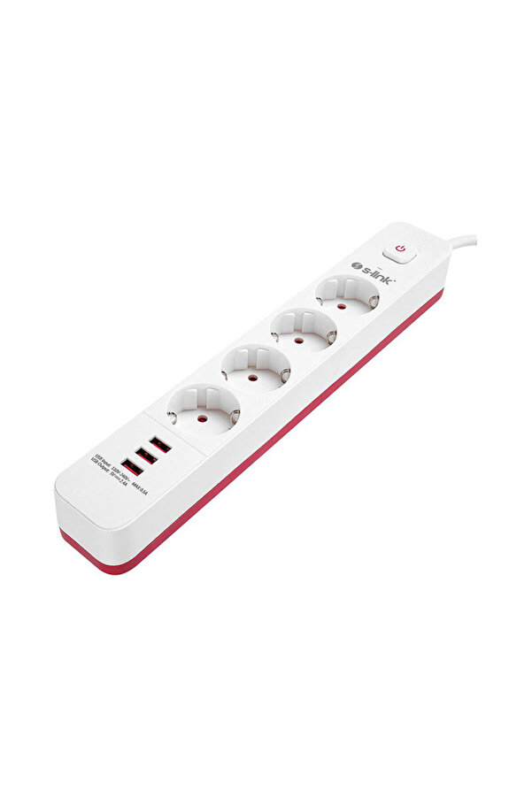 atesin online At35In Current Shielded Socket 4 with Switch 3 USB 1.5Mt ...