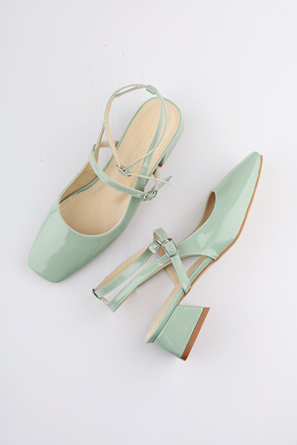 dearshoes Green Mint Mary Jane - Square Toe, Helmet, Short Block Heeled ...