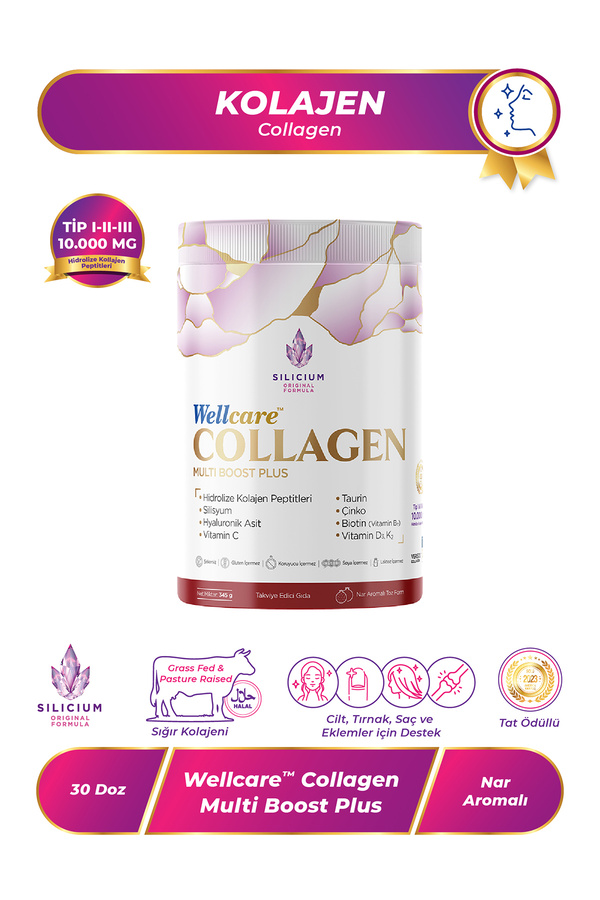Wellcare Collagen Multi Boost Plus Powder Pomegranate Flavored 10,000 ...