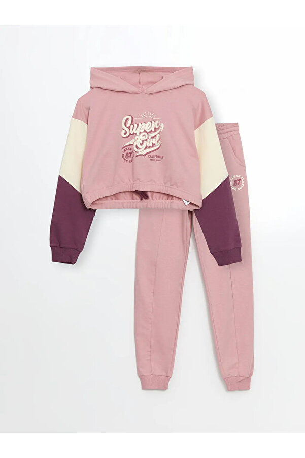 LC Waikiki Lcw Kids Pink Hooded Girls Tracksuit Set - Trendyol