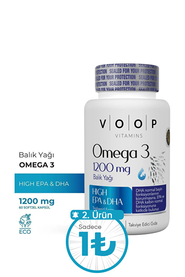 VOOP Omega 3 Fish Oil - 1200 Mg, 60 Capsules - Trendyol