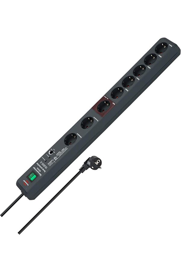 STOREMAX Wooshp Secure-Tec with Voltage Protection 8 Pole Power Strip ...