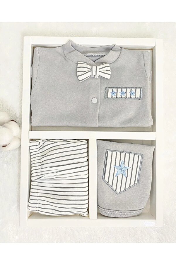 Cenanın Dolabı Stylish Striped 5-Piece Organic Baby Boy Hospital ...