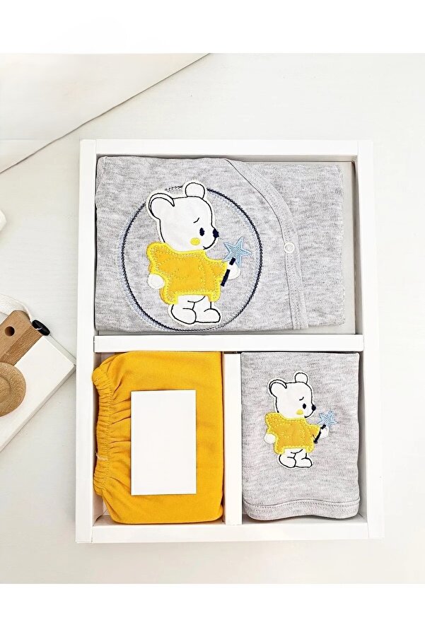 Cenanın Dolabı Boxed Starry Bear Baby Boy 5-Piece Organic Cotton Baby ...