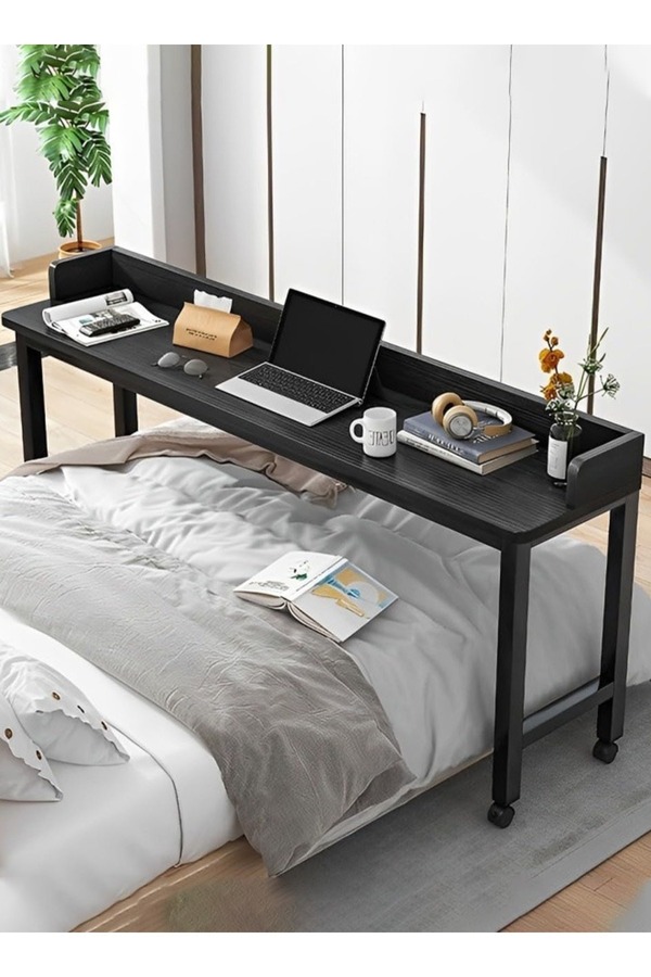 Taimi Over Bed Table With Wheels Laptop Desk Swivel Tray Table For ...