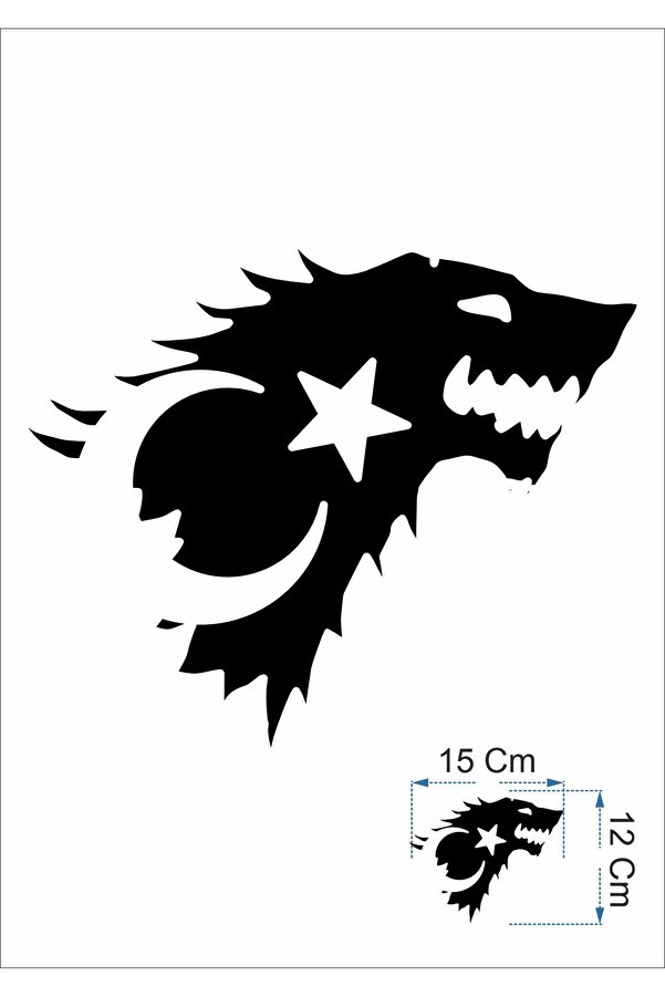Arma 00071 Model Turkish Flag Wolf Sticker - Trendyol