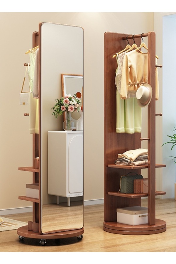 Taimi 360 Rotating Full Length Mirror 50x160 Cm With Coat Rack Density ...
