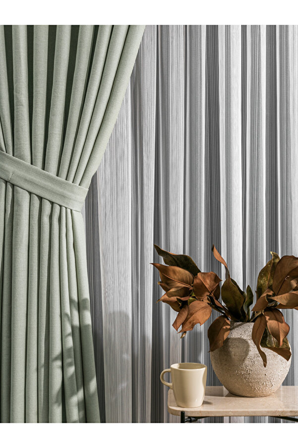 Karesi Tight Battery Mint Flex Linen Fon Curtain 1X3 18561 Single Wing ...