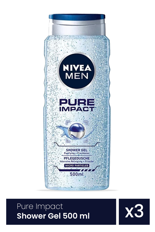 NIVEA MEN Pure Impact Shower Gel 3 Pieces x 500 ml - Trendyol