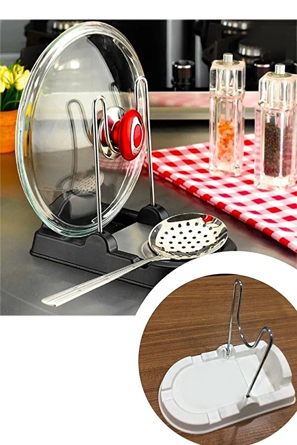 Çelik Express White Pot Lid and Ladle Stand - Trendyol