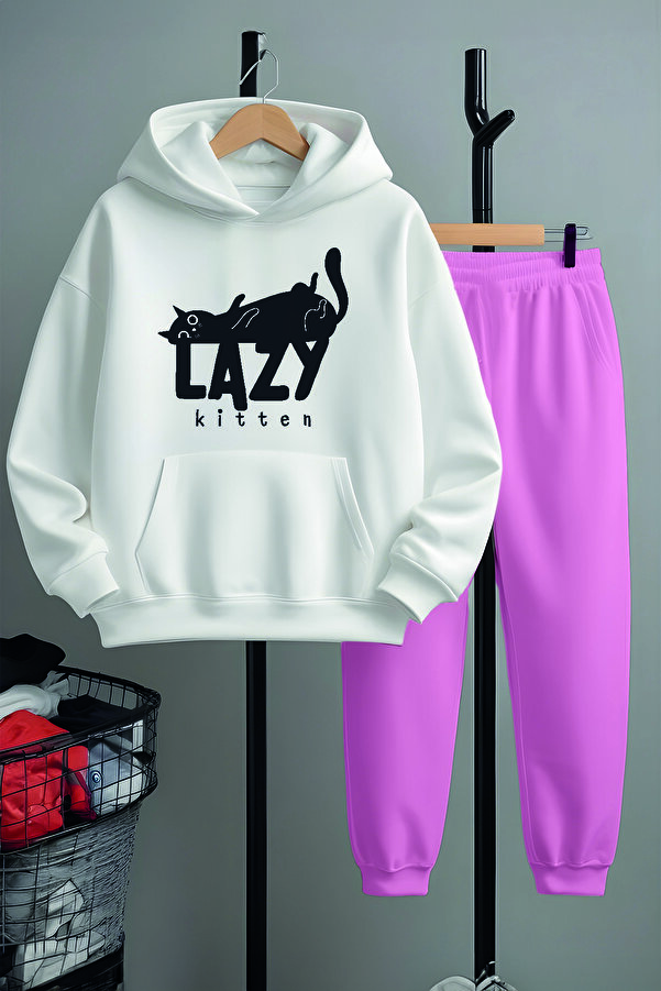 MYADA Комплект анцуг Premium Lazzy Cat с горнище и принт 23350- Trendyol