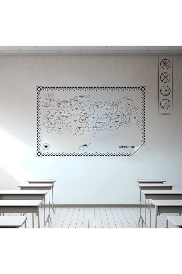 ZERO LAND Colorless Static Paper Map of Turkey - 56 cm X 100 cm 635117 ...