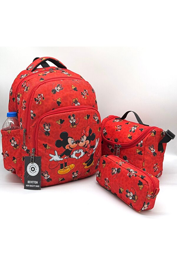 Bevitton Red First School Bag - Set of 3 with Character Pattern, for ...