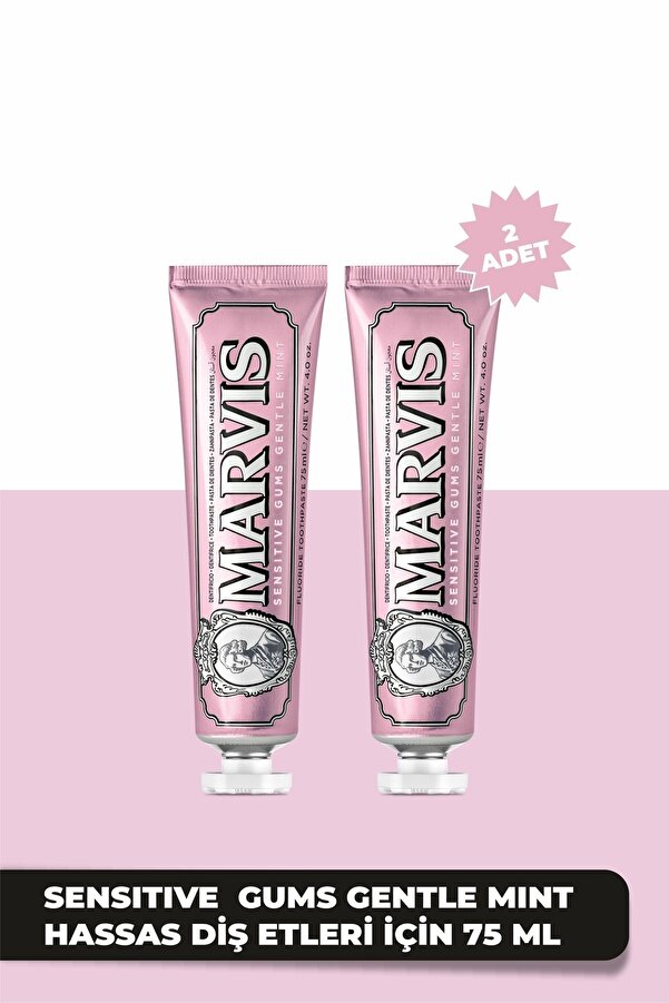 Marvis Sensitive Gums Gentle Mint Toothpaste 75 ml X 2 Advantageous Set ...