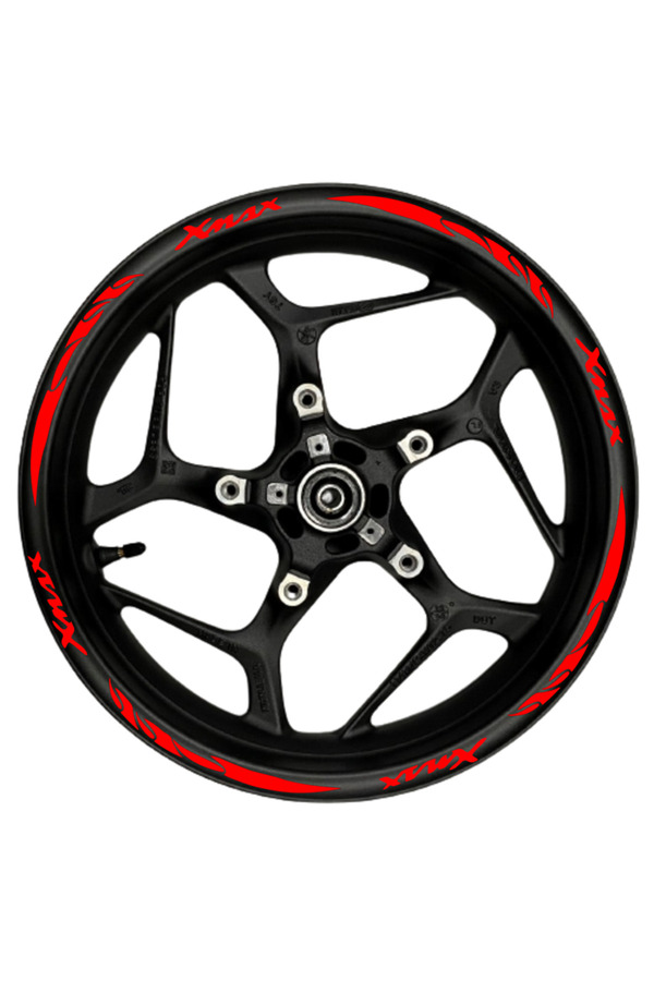 Kıvırcıkyoga Xmax Red Letter Motorcycle Wheel Rim Strip - Right and ...