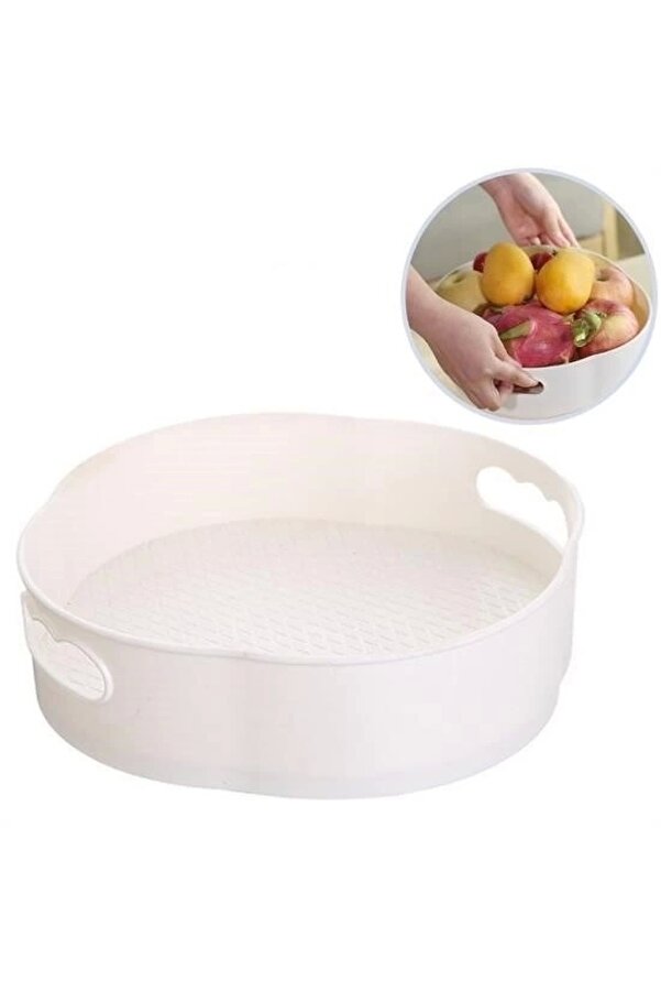 Narnuga Round Tray Formed Presentation and Service Organizer Table with ...