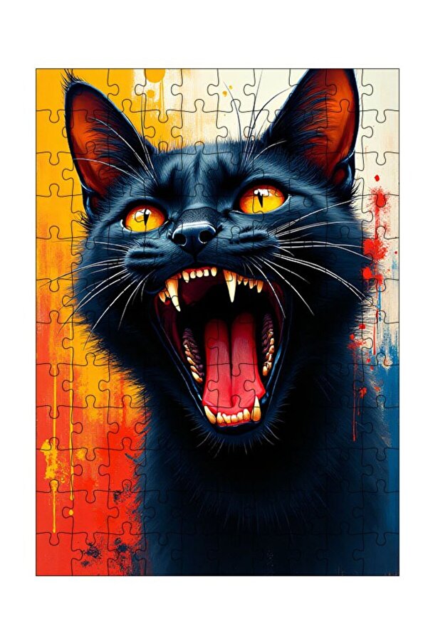 ekart Wooden Mdf Puzzle Jigsaw Puzzle Angry Black Cat 120 Pieces 25*35 ...