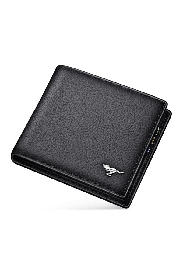 SEPTWOLVES Genuine Leather Black Men's Card Holder and Wallet - Logo ...