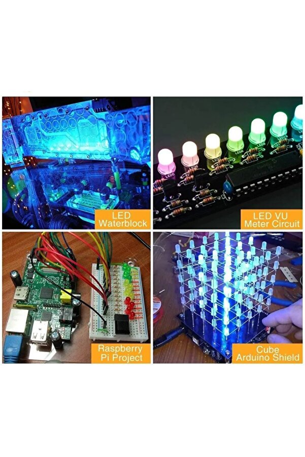 Choice 100pcs 5mm LED Light Diodes, LED Circuit Assorted Kit for ...