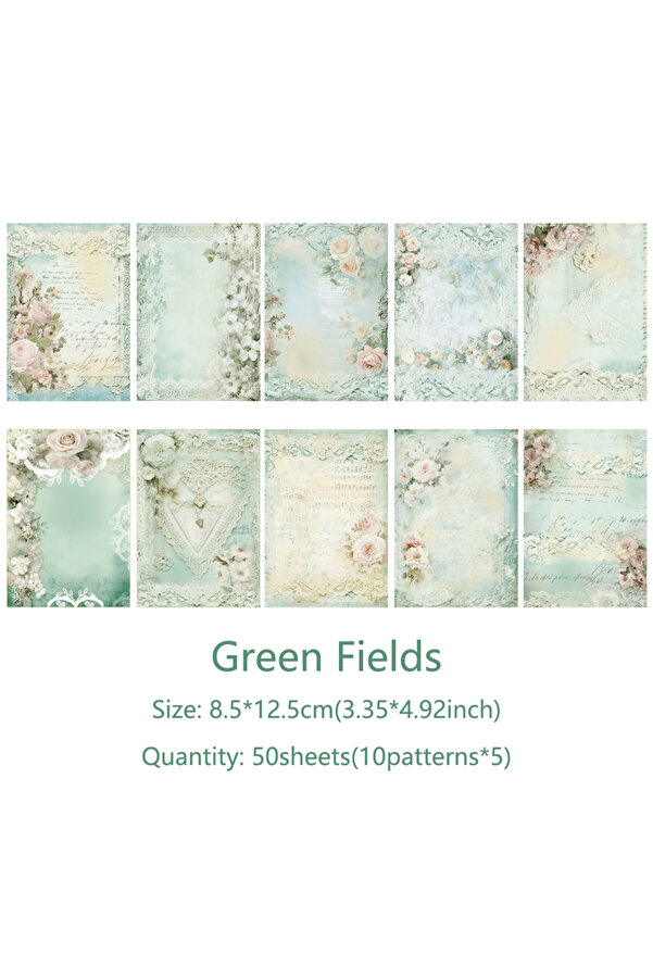 Choice 50 Sheets Vintage Flower Non-sticky Scrapbook Paper DIY Art ...